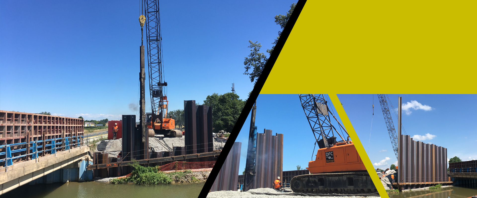 Pont cadre en palplanches - DFC Battage