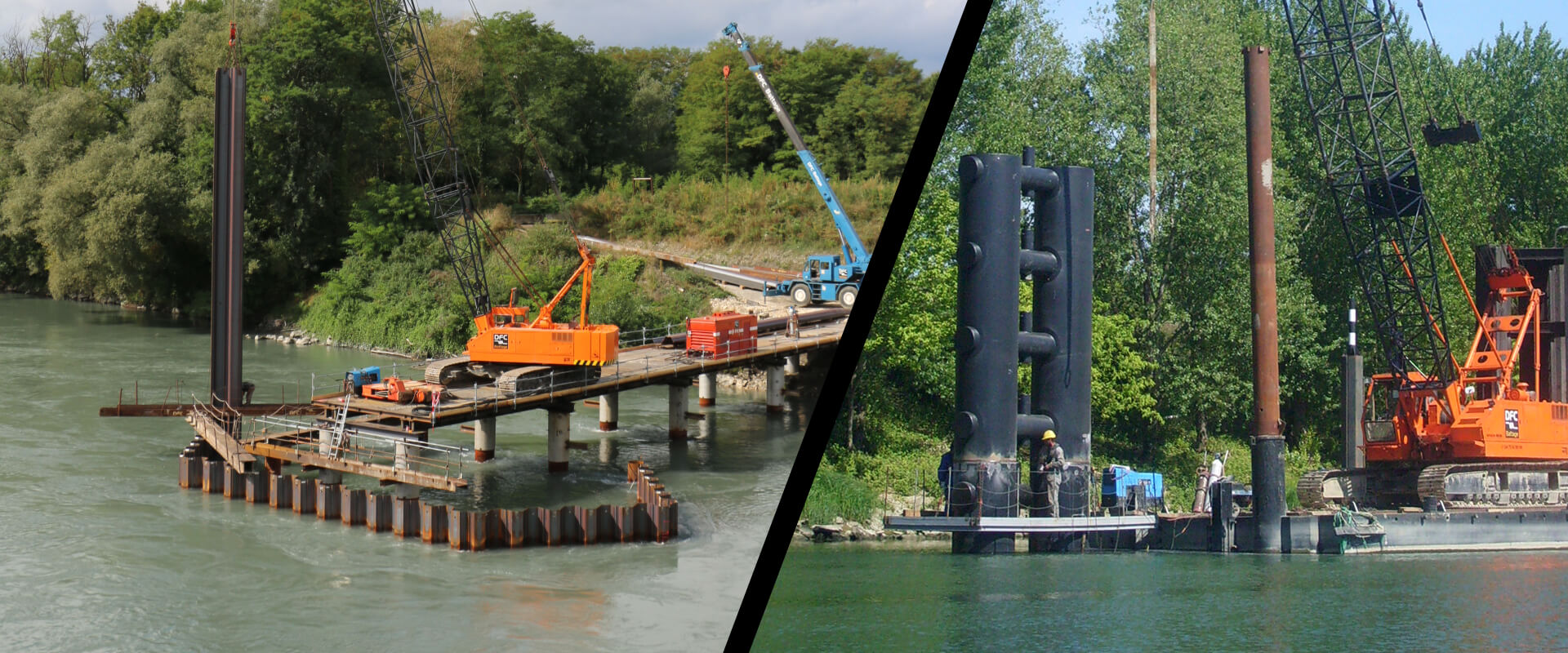 Battage de palplanches, tubes et pieux - DFC Battage